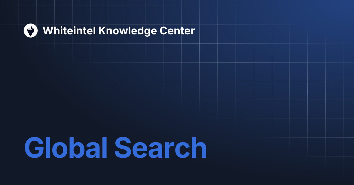Global Search | Whiteintel Knowledge Center